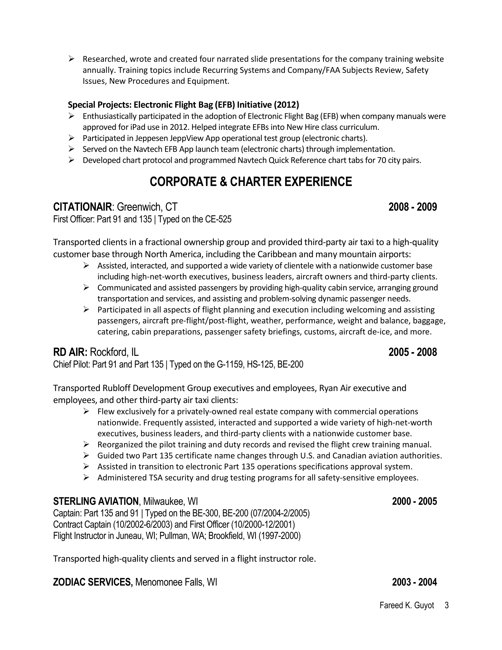 Aviation Resume | FareedGuyot.com